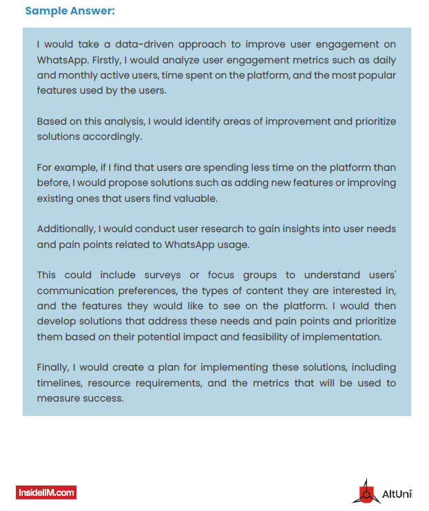 Product Management Practice Case Study Interview: Whatsapp - InsideIIM